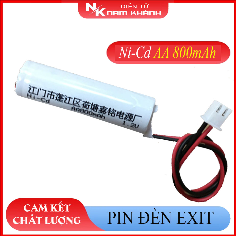 Pin sạc ĐÈN EXIT Ni-Cd AA 800mAh, pin chuyên dùng để thay thế pin đèn EXIT, ĐÈN KHẨN CẤP SỰ CỐ ...