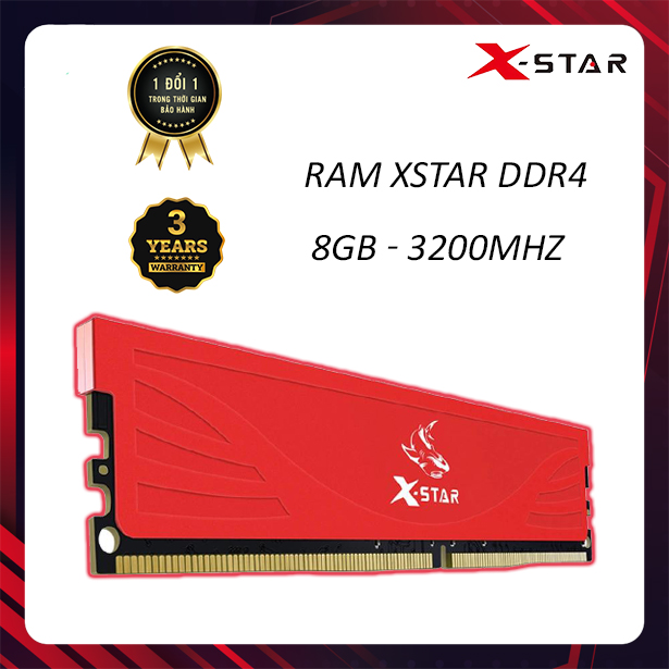 Ram PC DDR4 Xstar 8GB bus 3200 MHz có tản - bảo hành chính hãng 36 ...