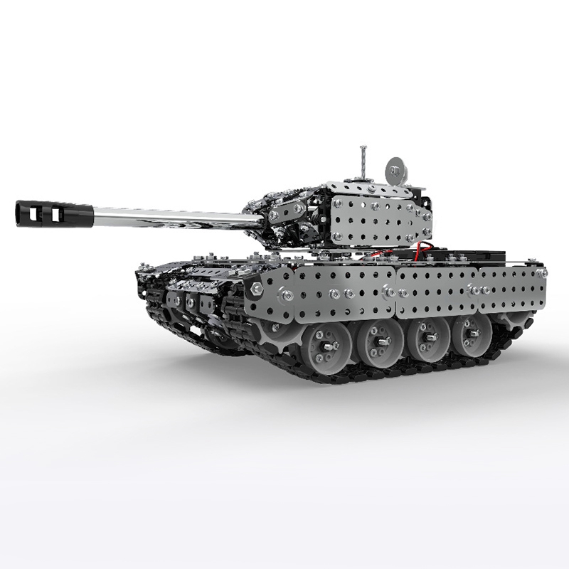 2.4G RC Tank DIY Assembly Set Stainless Steel Remote Control Model Toy ...