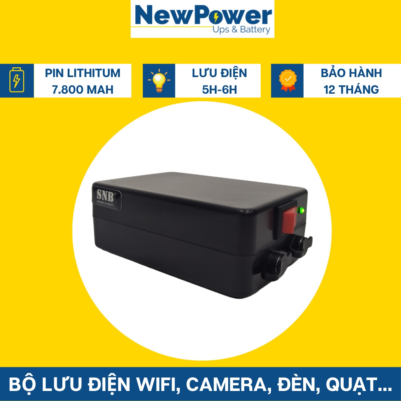 Bộ lưu điện gia đình 7.800mAh UPS 12V cho camera wifi. mới 100bảo hành ...