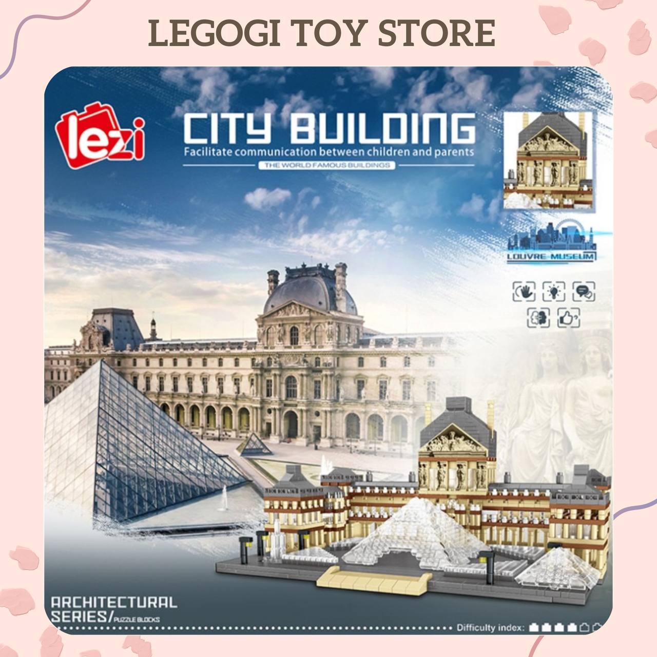 Đồ chơi lắp ráp Legogi xếp hình Lego Bảo tàng Louvre Pháp 3377 mảnh ...
