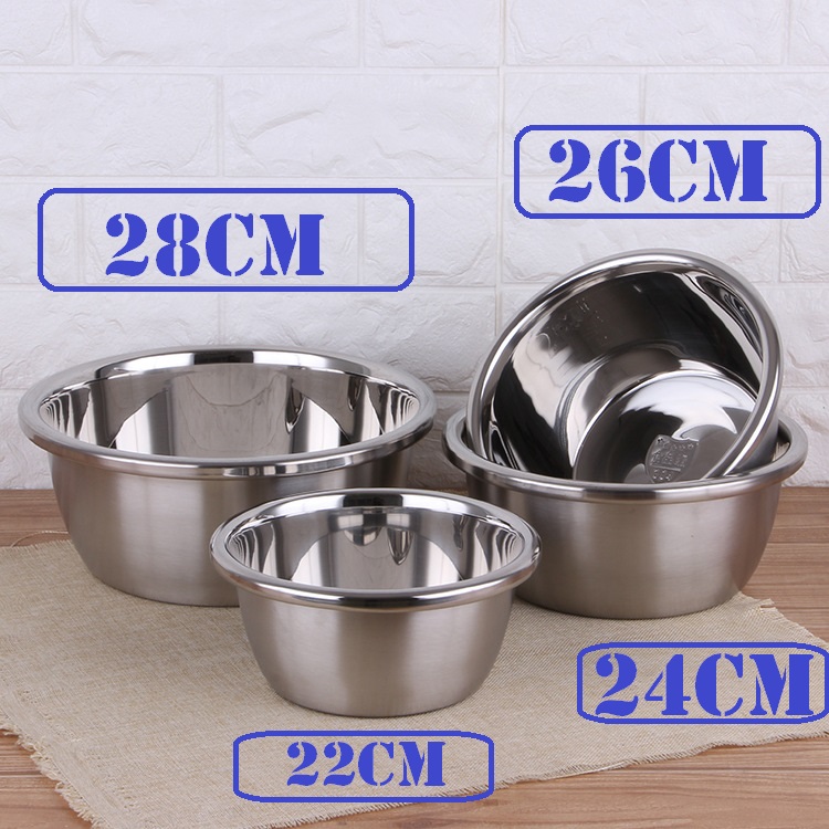 [HCM]Bộ Thau inox 10 cái từ 18cm đến 45cm inox 430 - MixASale