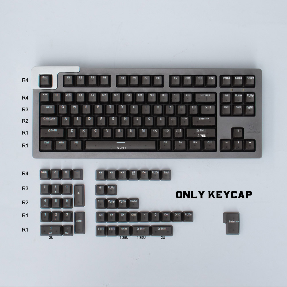 Keycap PBT clear trong suốt xuyên led 4 cạnh, nút bàn phím cơ nhiều màu ...