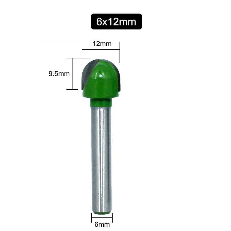 5Pcs 6Mm Shank Ball Nose Router Bits Set End Mill Round Cove Box Solid ...