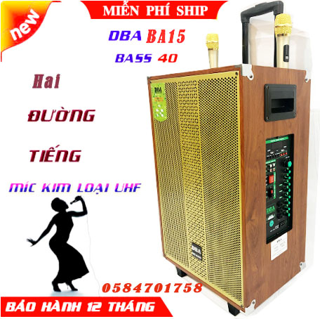 Loa Kéo Di Động DBA BA15 Bass 40 tặng kèm 2 micro xịn, hai đường tiếng ...