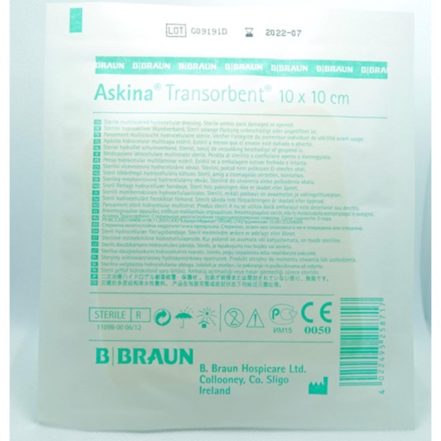 ASKINA TRANSORBENT (10x10cm hoặc 15x15cm) 1 miếng - Gạc sinh học chống ...