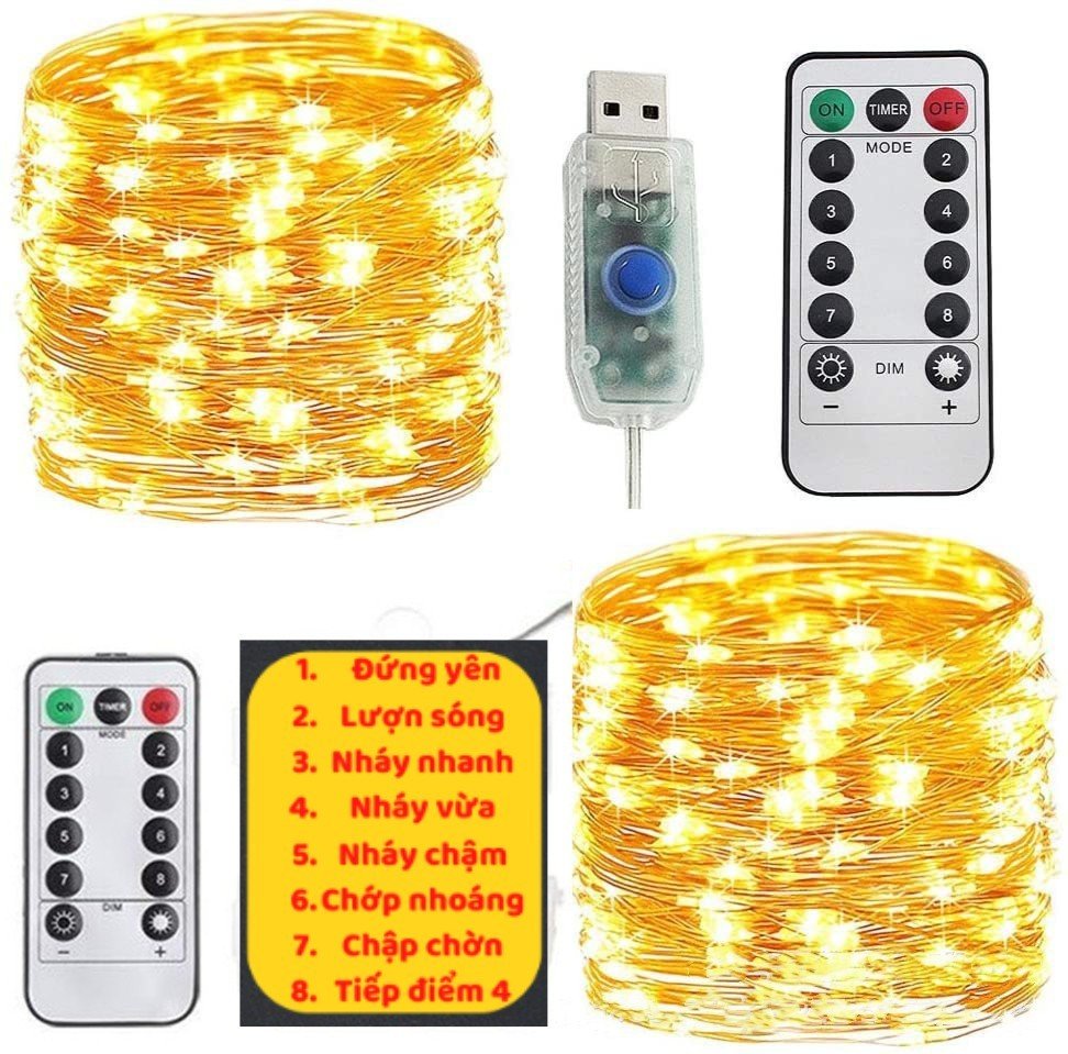Đèn Led dây USB có điều khiển 8 chế độ nhấp nháy trang trí phòng ngủ ...