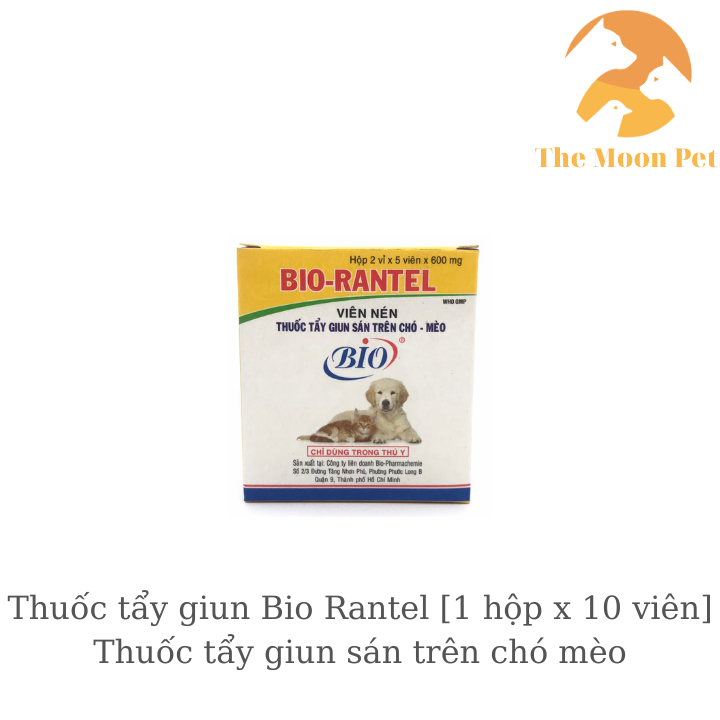 Thuốc tẩy giun Bio Rantel [1 hộp x 10 viên] Thuốc tẩy giun sán trên chó ...