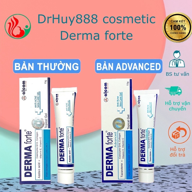 DermaForte advance và Derma Forte Gel 15g - Ngừa Mụn Thâm,Trứng Cá, Ẩn ...