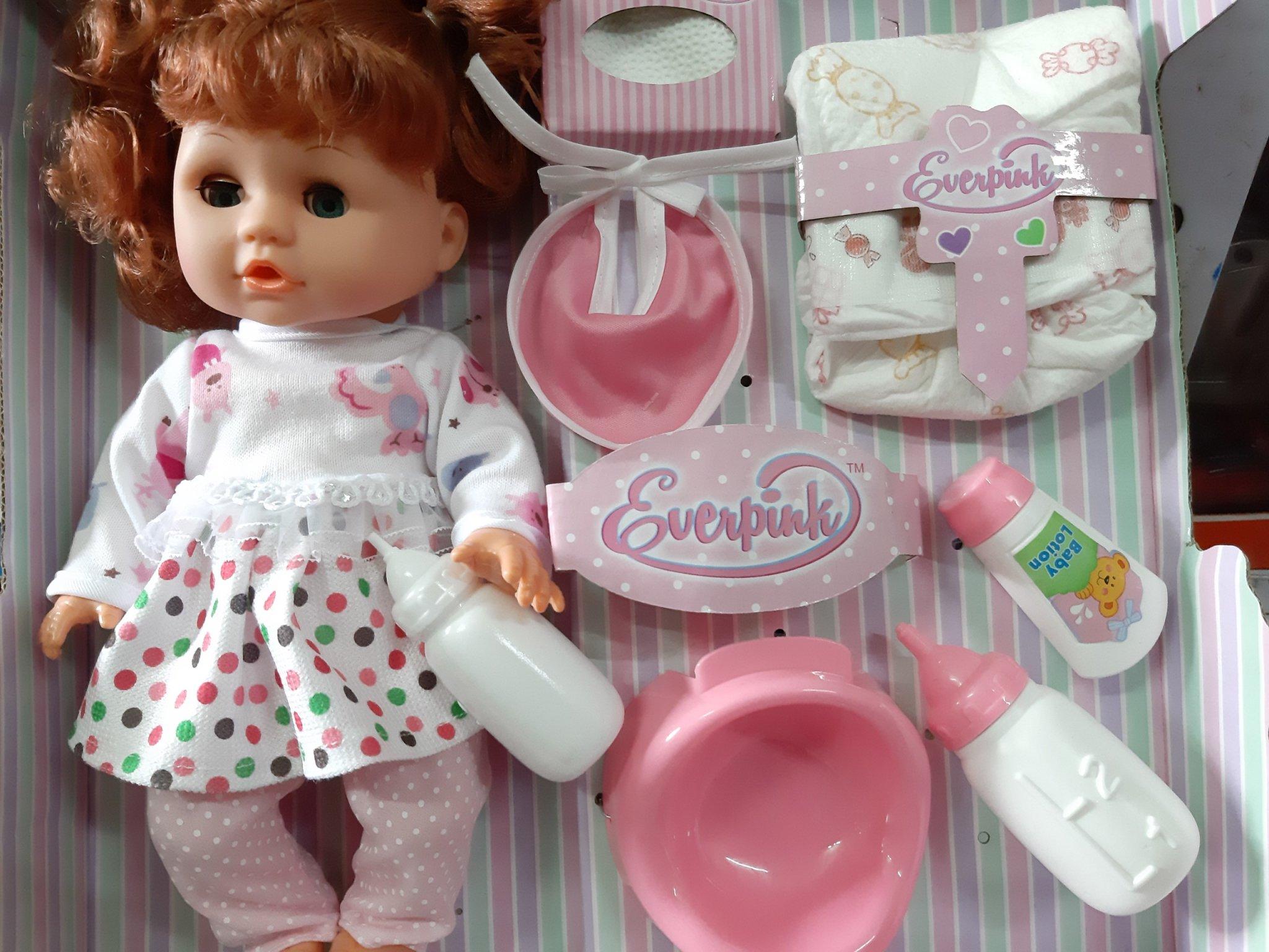 Đồ chơi búp bê bú bình dùng pin biết nói cao cấp, do choi bup be bu ...