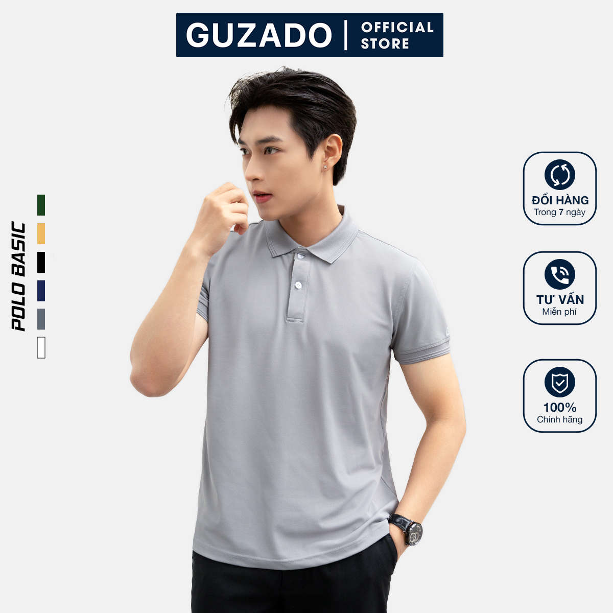 Áo Polo Nam Công Sở Có Túi Ngực Màu Sắc Basic Dễ Phối Đồ Áo Phông Có Cổ Nam Chất Liệu Thoáng Mát ...