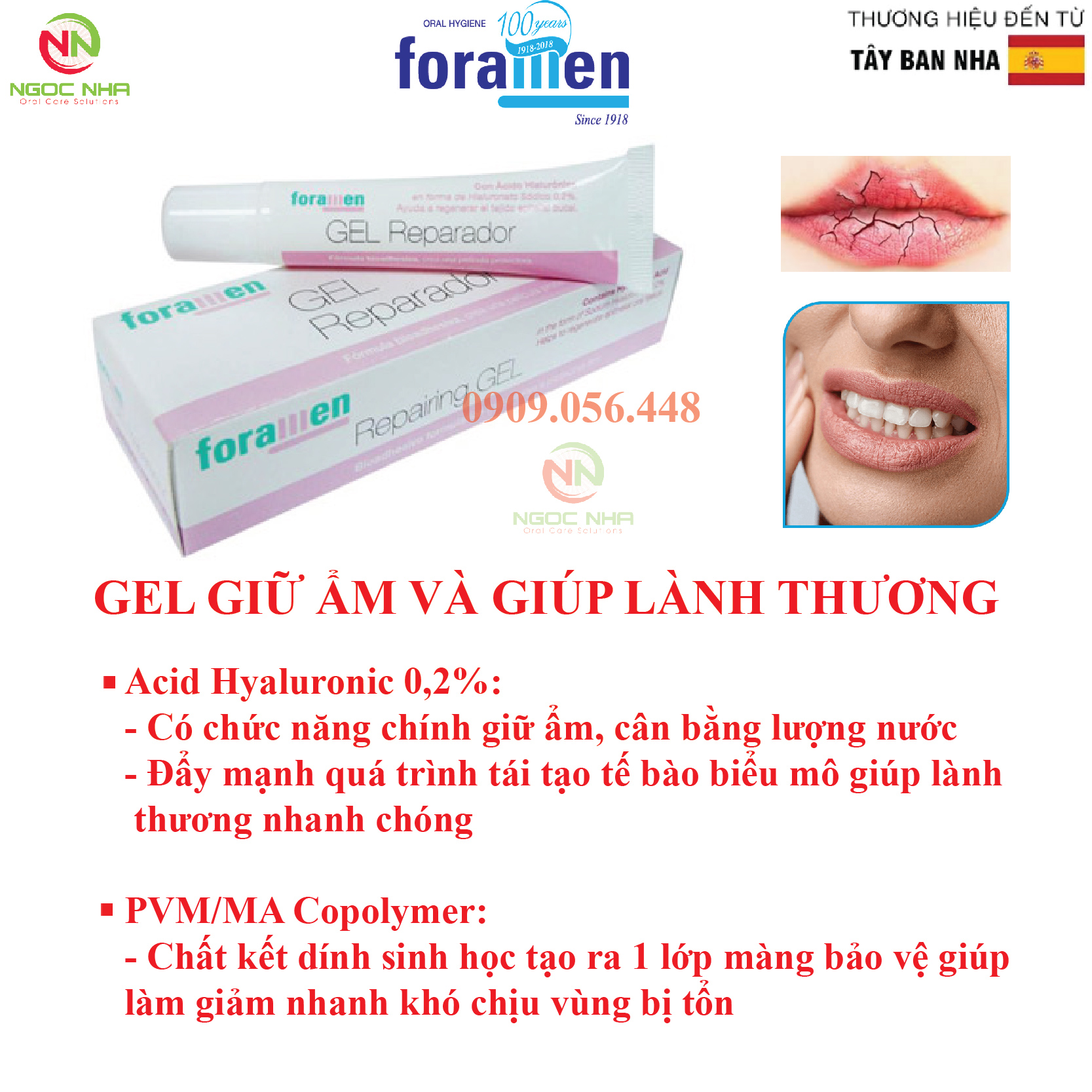 Gel bôi giữ ẩm vùng miệng, chống khô miệng và giúp lành thương Foramen ...