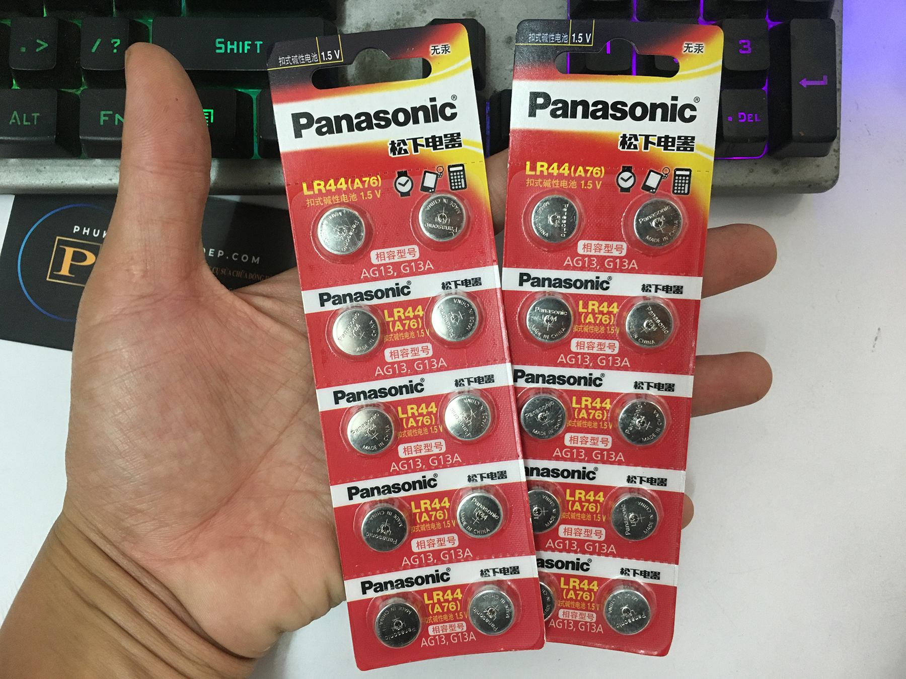 1 viên Pin cúc áo LR44(A76) AG13 G13A Panasonic Chính Hãng Alkaline cho ...