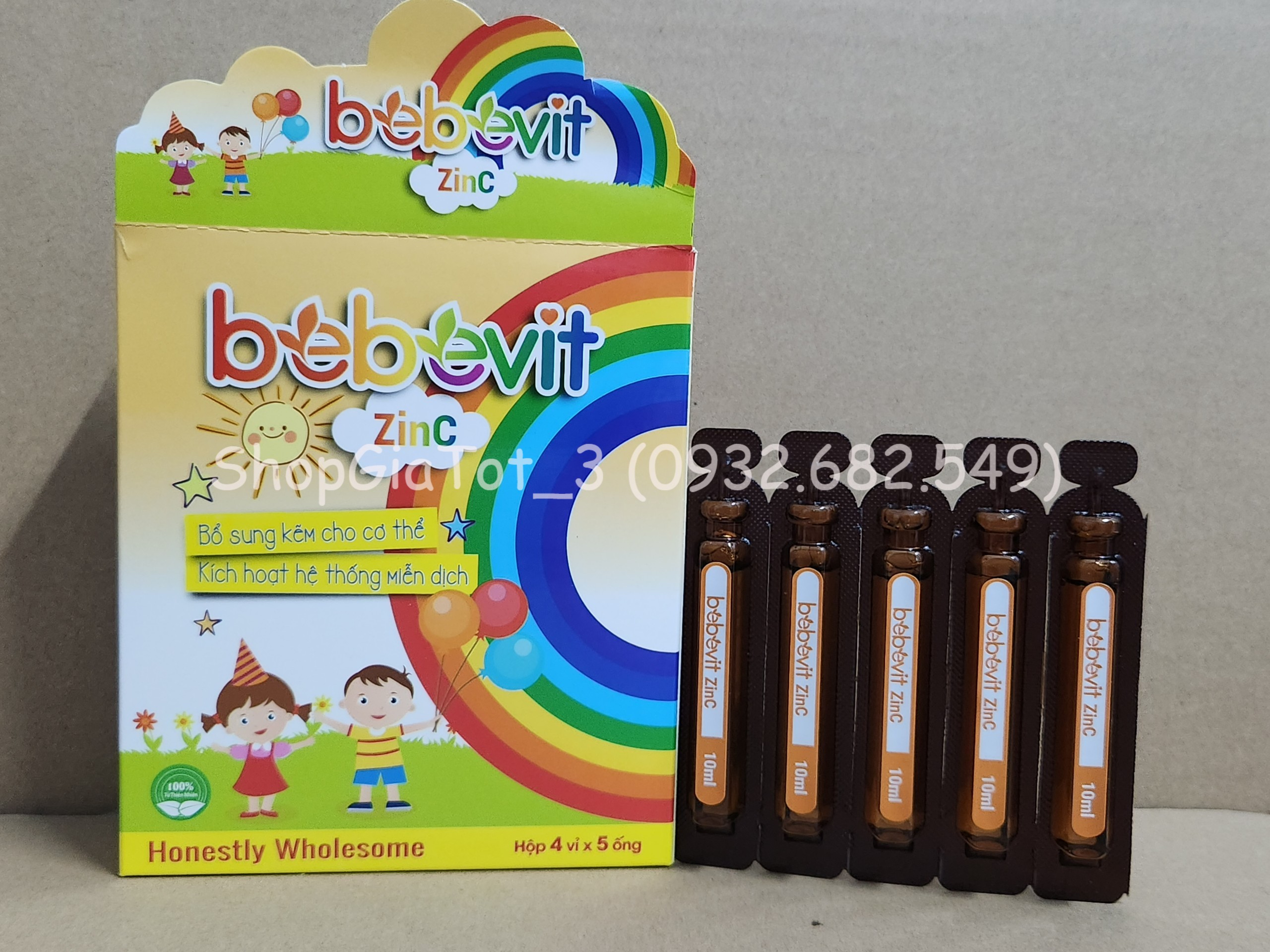 Siro kẽm ống cho trẻ từ 2 tuổi BEBEVIT Zinc Kẽm Gluconat + Vitamin C ...