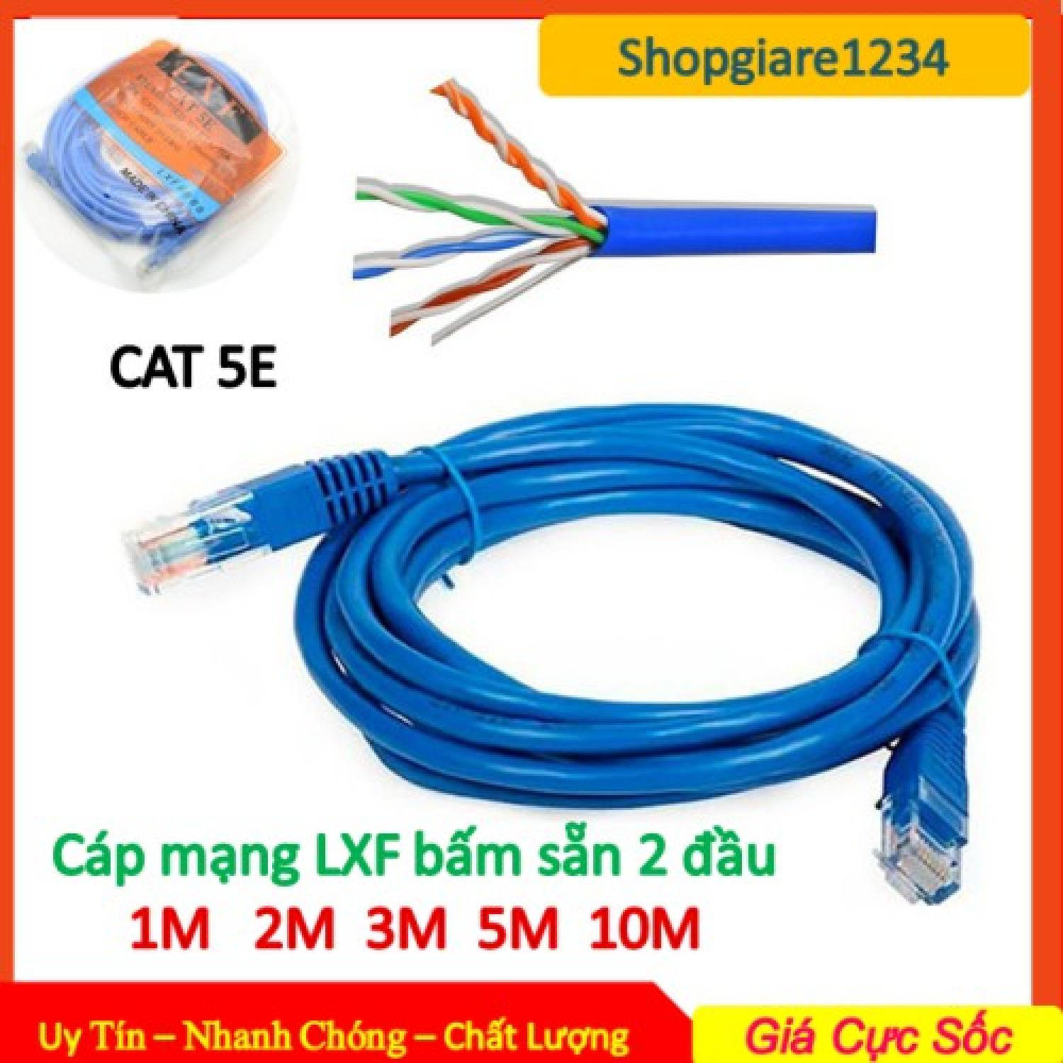 Đầu chụp hạt mạng đầu bọc nhựa dẻo hạt mạng RJ45 cat5 cat6 túi 50 đầu - MixASale