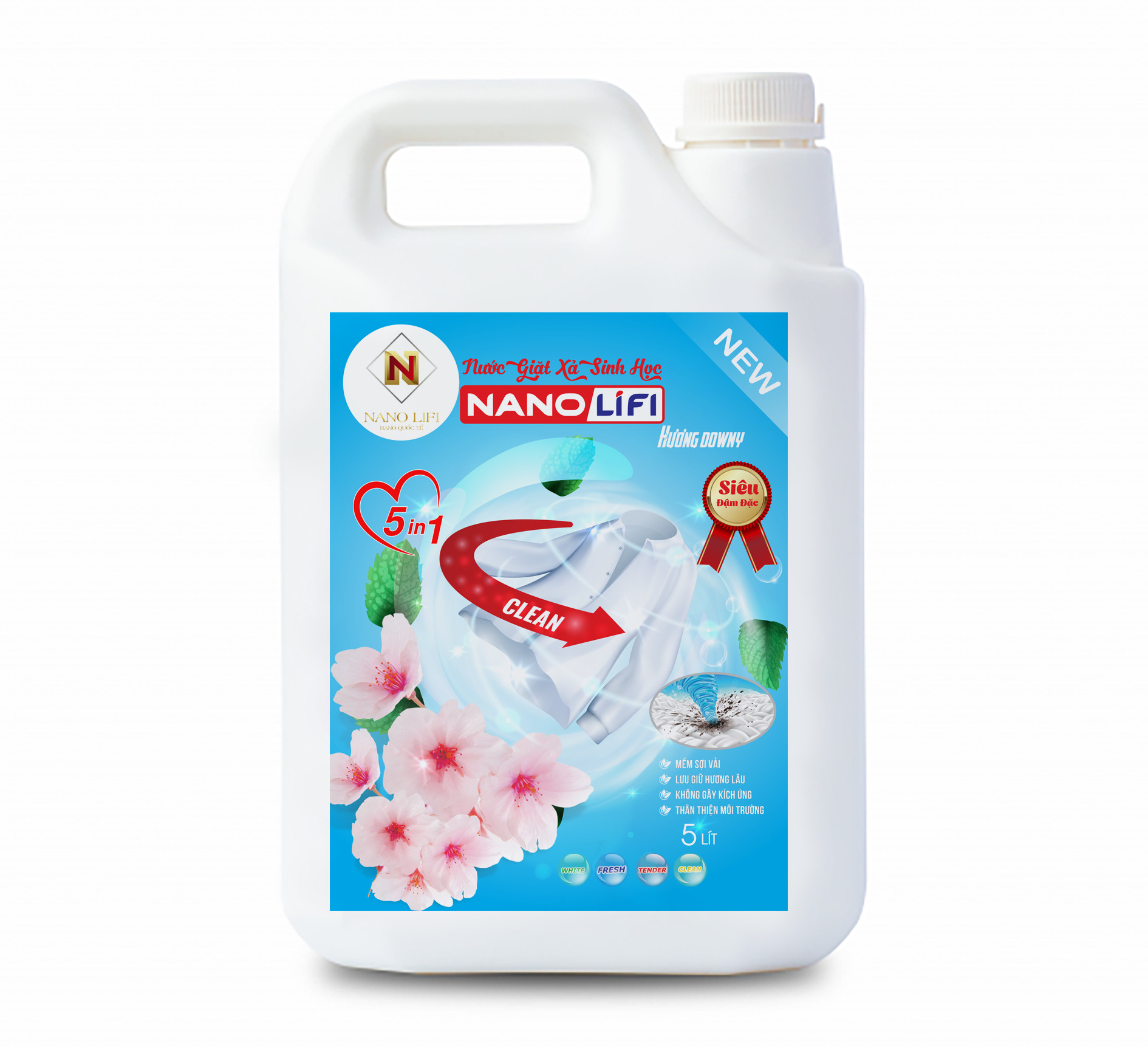 Nước giặt xả sinh học NANO LIFI hương DOWNY 5L | Lazada.vn