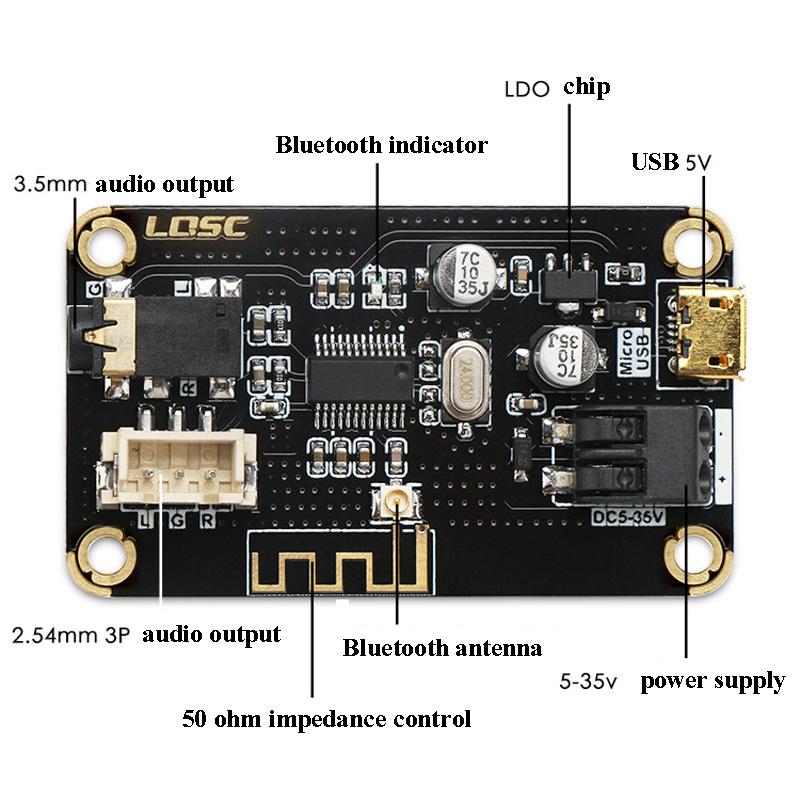 Mp3 Wireless Bluetooth 4.2 Audio Receiver Decoding Board For Diy ...