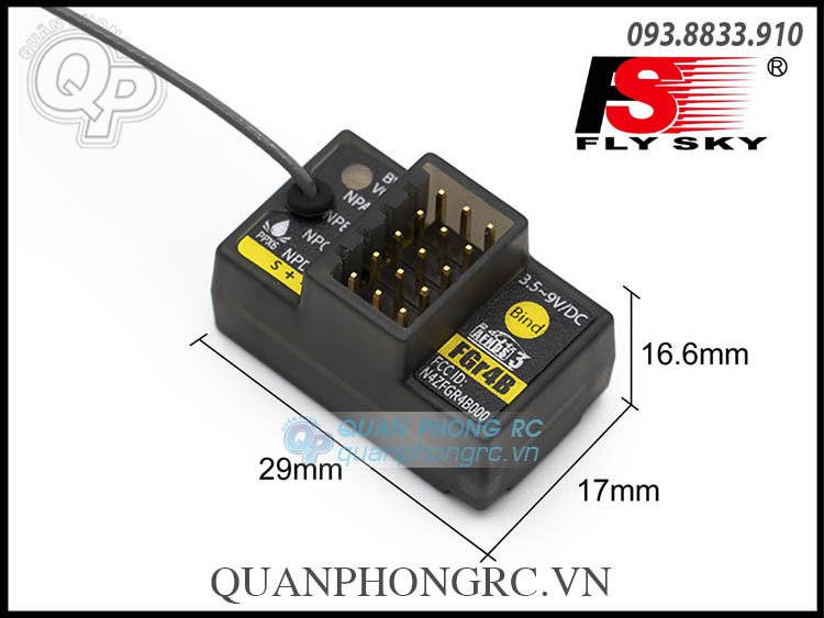 Bộ Thu Sóng FS-FGr4B 2.4Ghz 4CH AFHDS3 Receiver Cho FlySky Noble ...