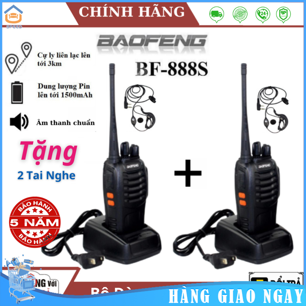 Bộ đàm Baofeng bf 888s - tặng 2 tai nghe - 2 đàm cầm tay tầm xa mini ...