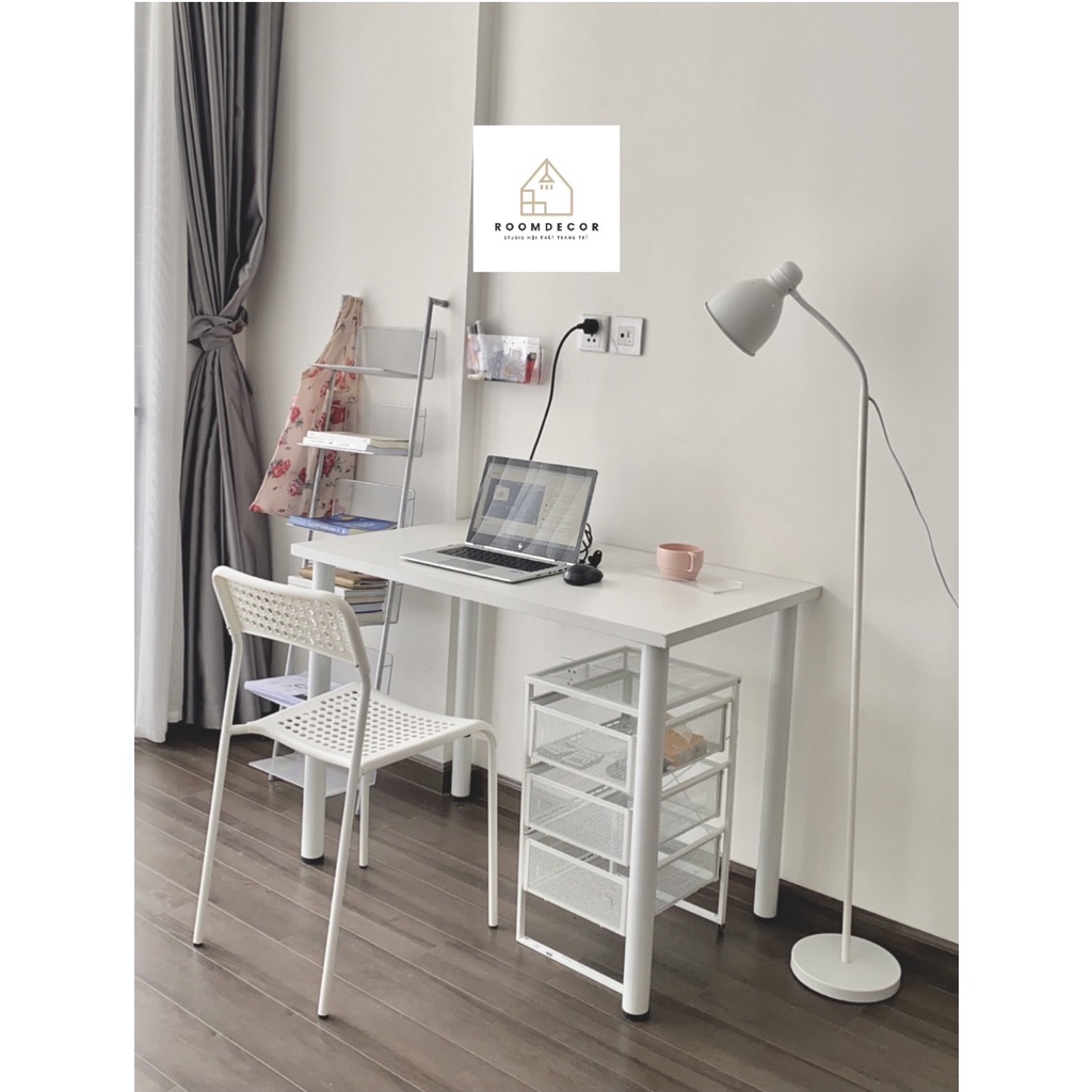 Bàn Học Gỗ IKEA Màu Trắng Decor Phòng Ngủ, Phòng Học Sinh, Lắp Ráp Đơn ...