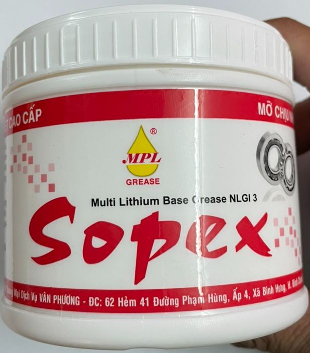 Mỡ bò chịu nhiệt kháng nước cao cấp đóng hộp Sopex trắng (lon nhựa 400 ...