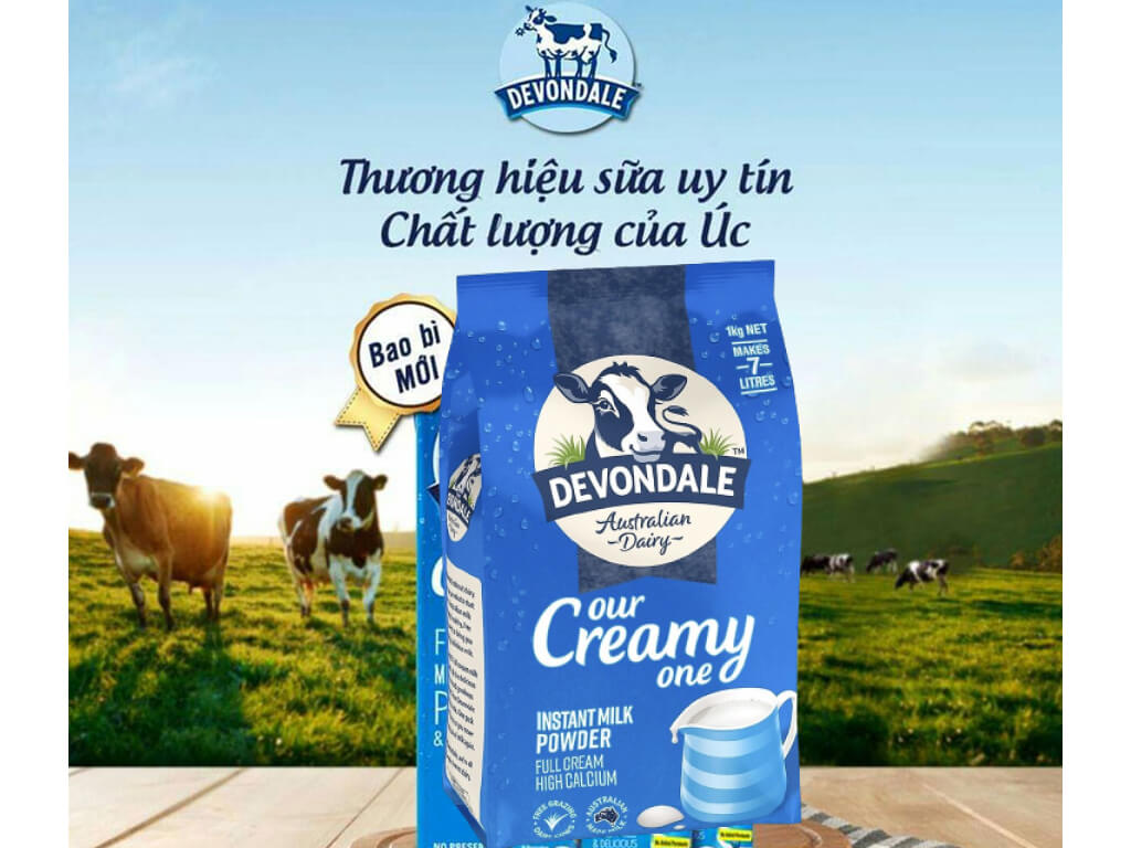 (Túi 1Kg) Sữa Bột Nguyên Kem DEVONDALE - Sữa Úc Nhập Khẩu - MixASale