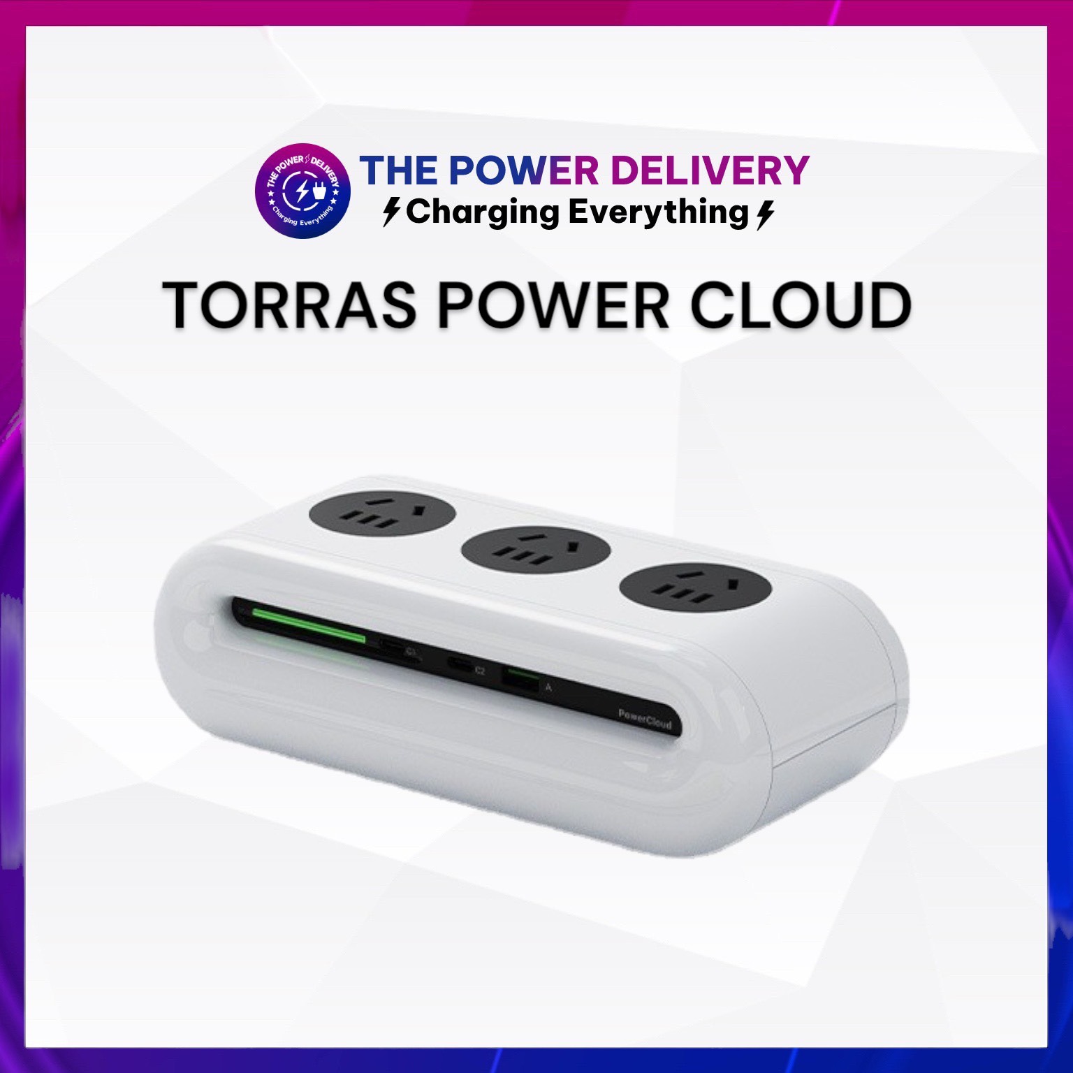 Ổ cắm sạc nhanh TORRAS Power Cloud PD 65W tích hợp ổ điện cổng AC 2500W , thiết kế đẹp mắt, có ...