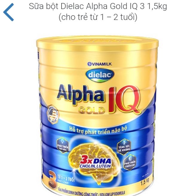 FREESHIP MAX Sữa bột Vinamilk Dielac Alpha IQ Gold 1 sữa non 800g Mới - MixASale