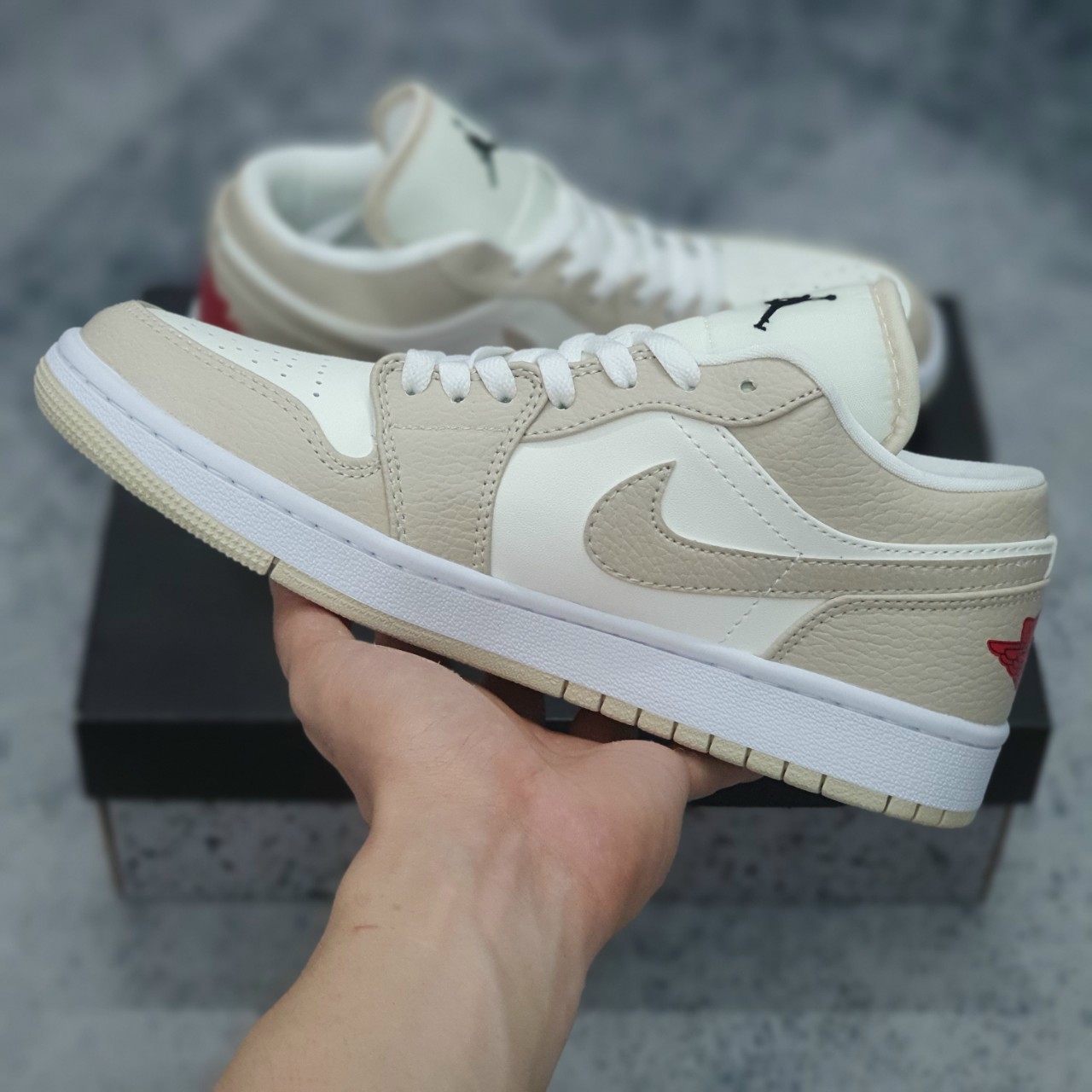 Giày Nike Air Jordan 1 Low SE Sail Rattan University Red - Nike JD1 ...