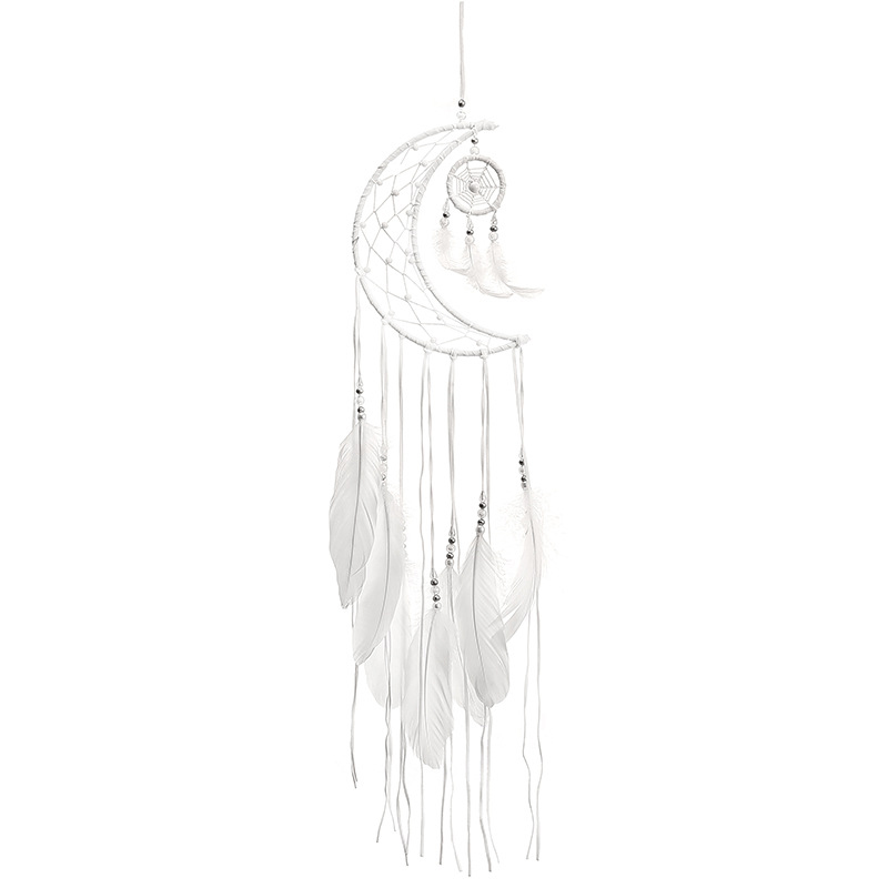 Moon Dreamcatcher Handmade Dream Catcher Net With Feathers Home Wall ...