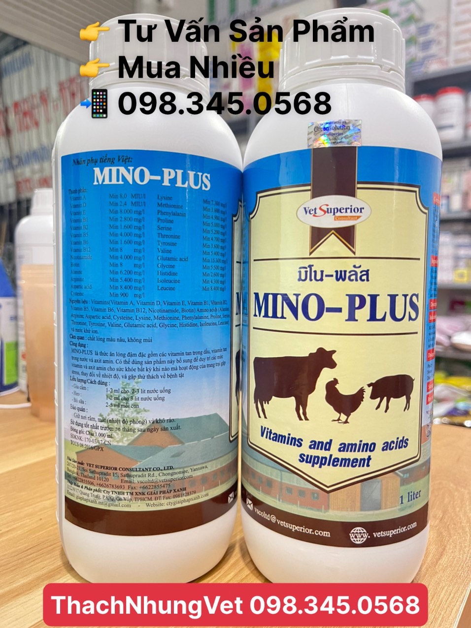Siêu vỗ béo vật nuôi MINO - PLUS [Chai 1 lít] hàng nhập Thái Lan. Mino ...