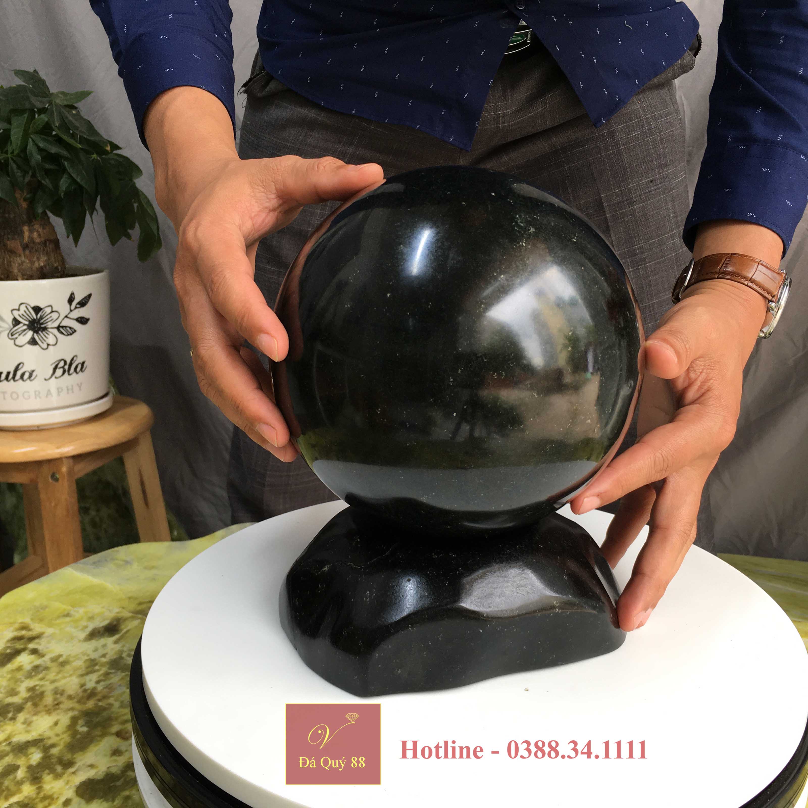 Quả Cầu Phong Thủy Đá Obsidian Tự Nhiên Đen Bóng ĐK 17.5cm | Lazada.vn