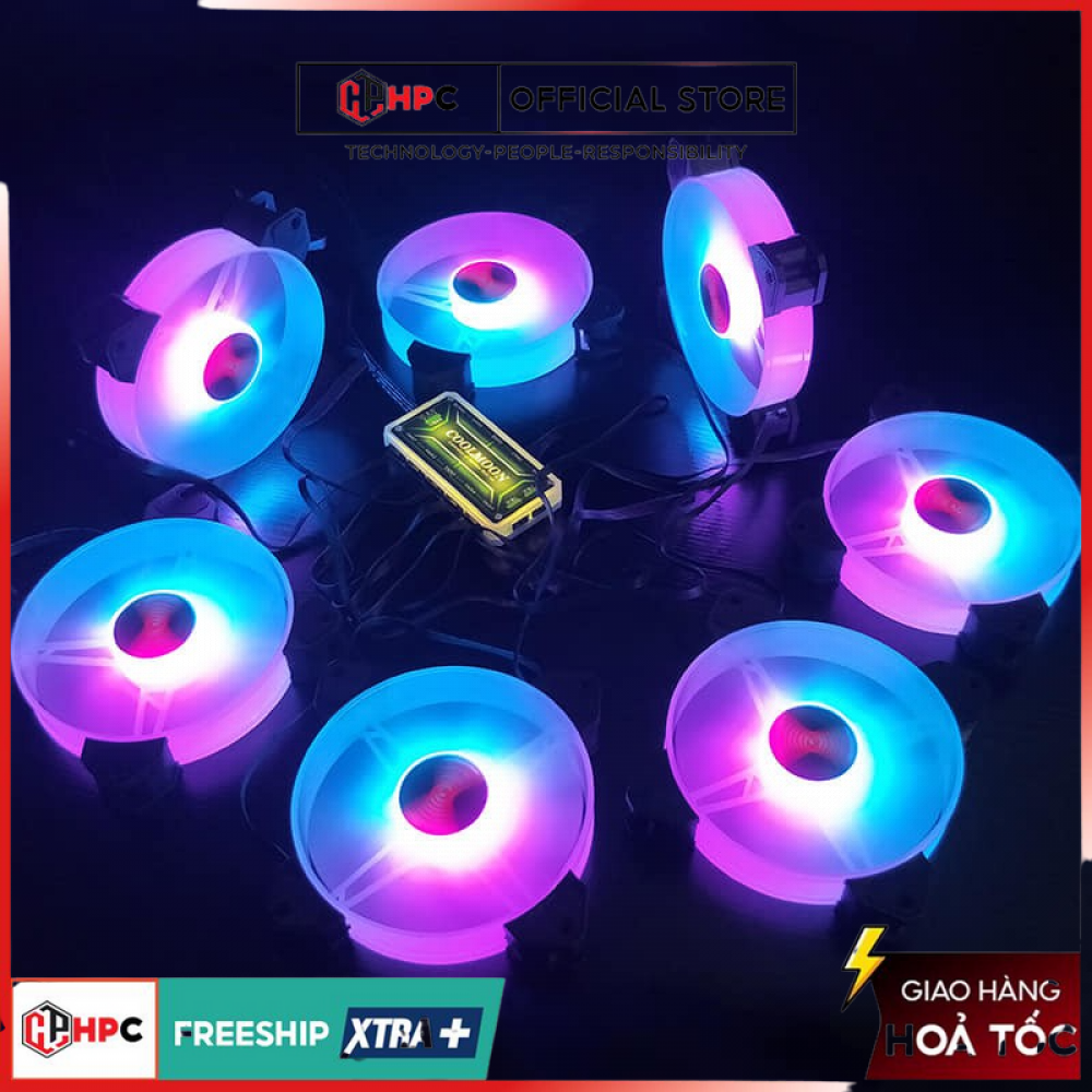 Quạt Fan LED RGB Coolmoon Chỉnh Màu (Remote HUB) Mới - MixASale