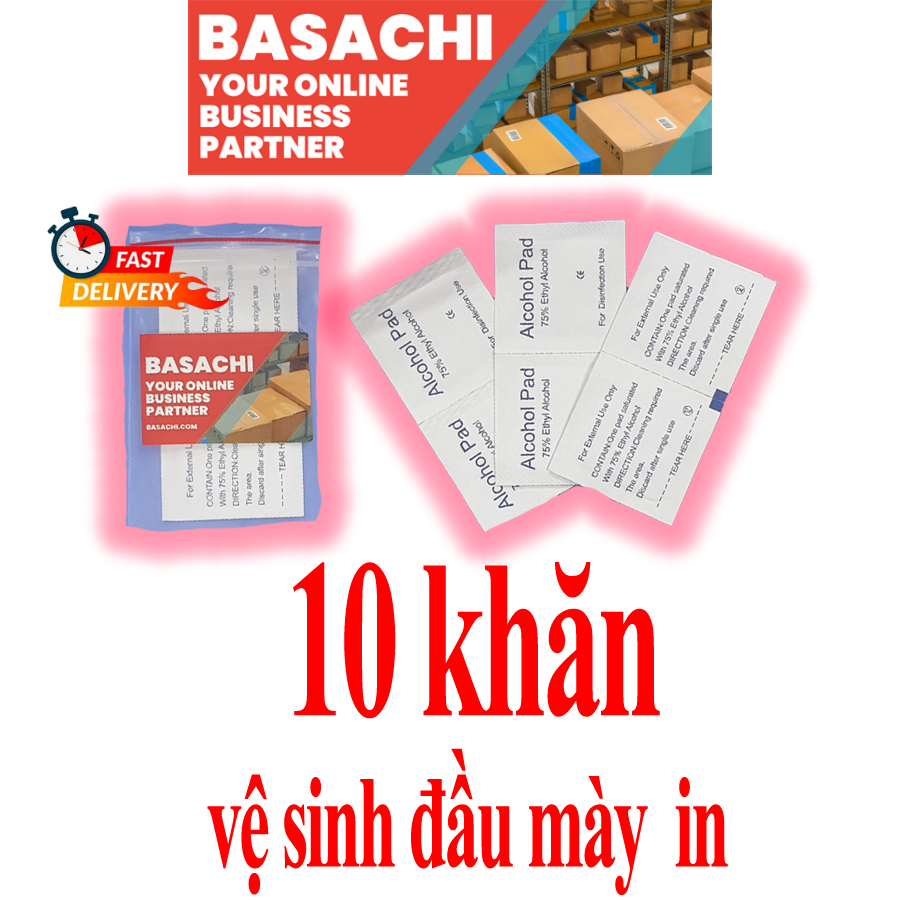 Bộ 30 khăn lau vệ sinh đầu mý in nhiệt decal nhiệt tem nhiệt Tự Dính ...