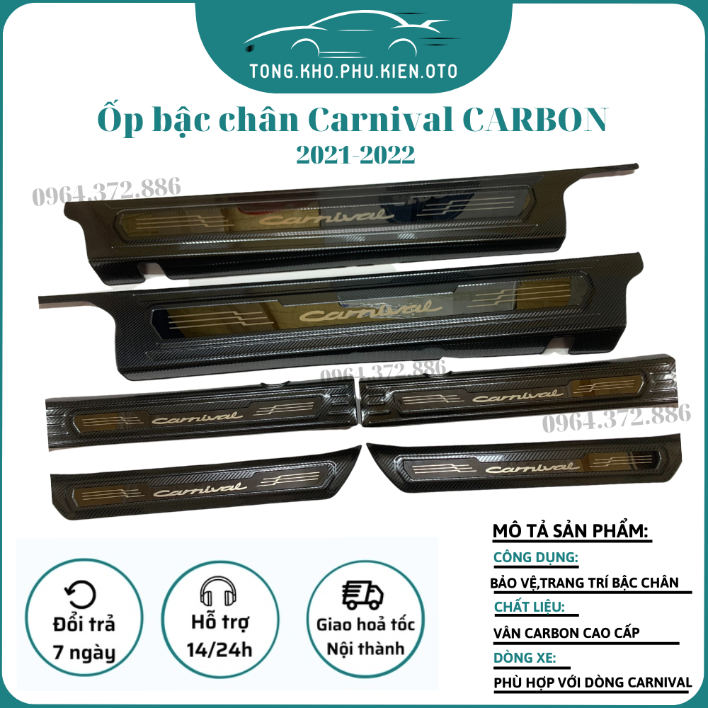 Ốp Bậc Cửa Nẹp Bước Chân Carbon Xe Huyndai I10 2022-23 Mẫu Vân Carbon ...