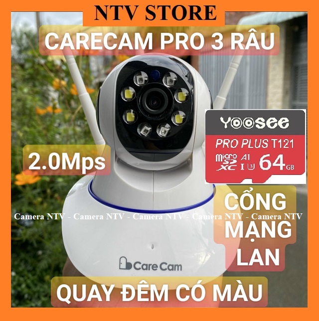 Freeship CAMERA WIFI CARECAM 230MP 1296P PHIÊN BẢN 2022 V5PRO XOAY 360 ...