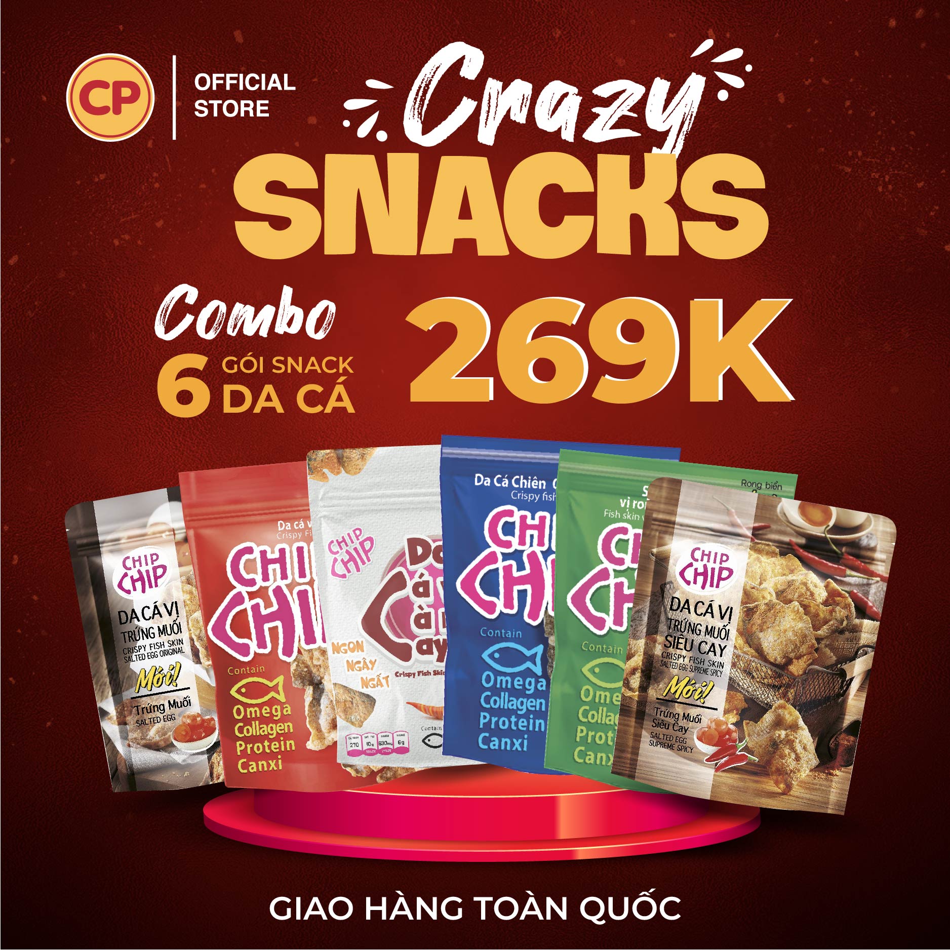 Giao Toàn Quốc Combo Crazy Snacks - Combo 6 Gói Da Cá Thơm Ngon Bổ Dưỡng Ăn Vặt Chất lượng ...
