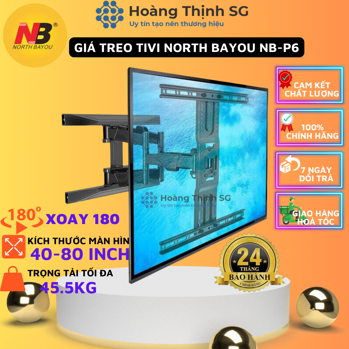 Giá treo tivi NB-P6 Khung treo tivi xoay đa năng North Bayou NB-P6 từ ...