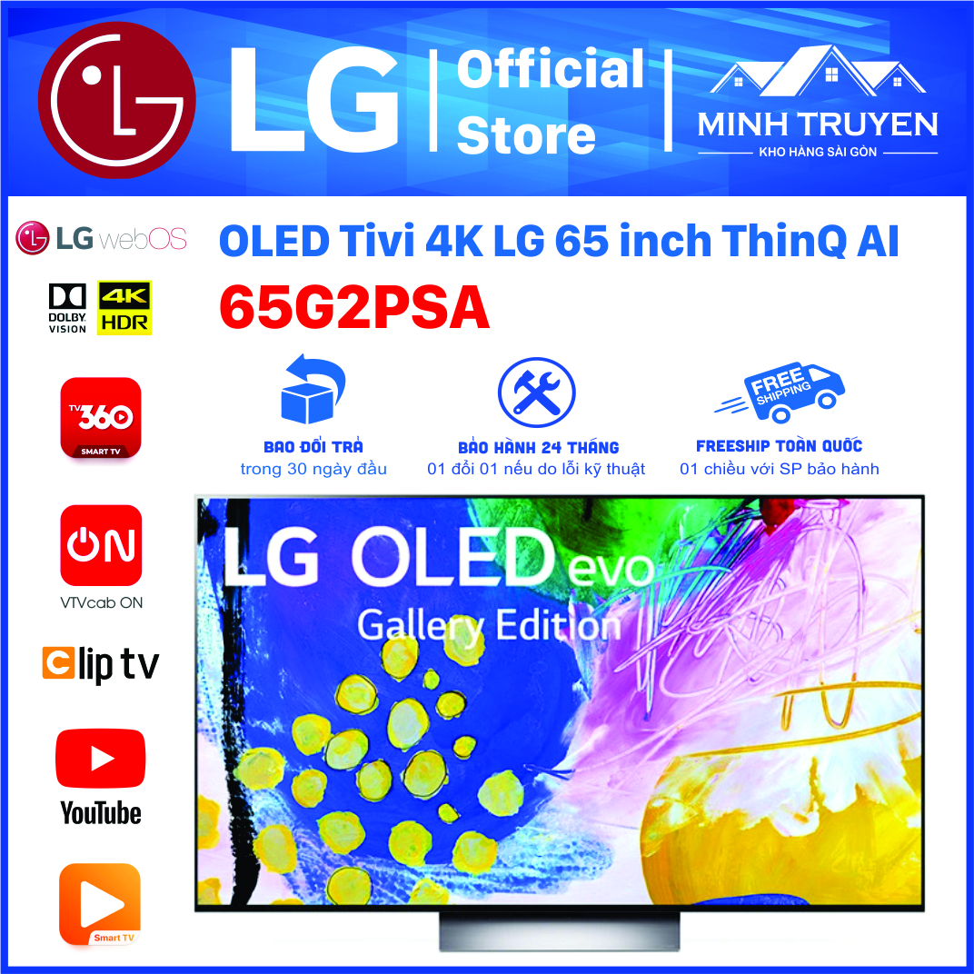 Smart Tivi OLED LG 4K 65 inch 65G2PSA - GIAO HCM - BẢO HÀNH CHÍNH HÃNG 2 NĂM - MixASale