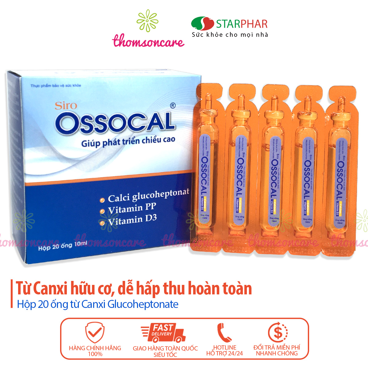 Siro Ossocal - Bổ sung canxi hữu cơ và D3 cho bà bầu, người lớn, sau ...