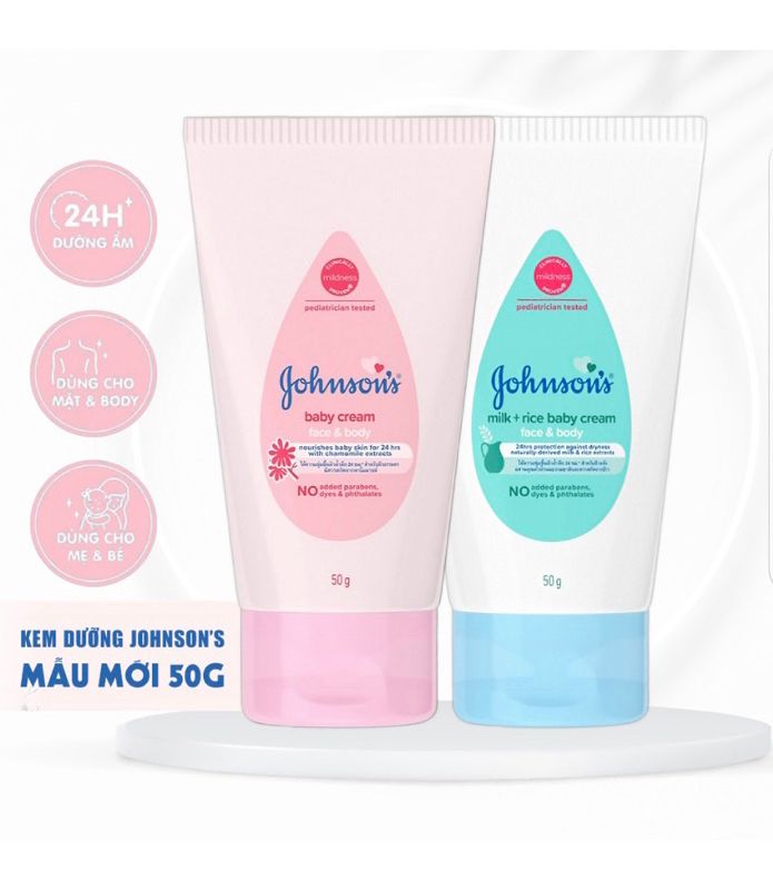 Kem dưỡng ẩm Johnson Baby - giúp cho da mềm mịn, chống da khô, nứt nẻ ...