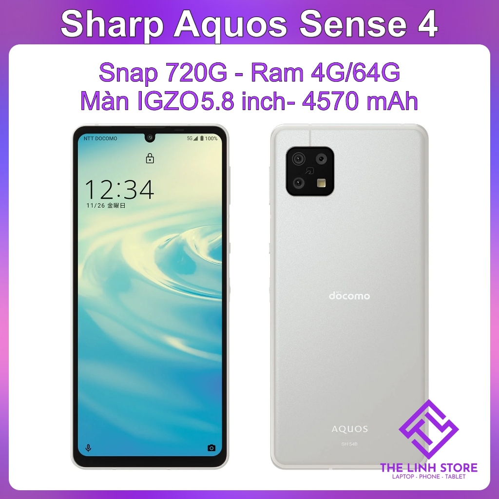 Điện thoại Sharp Aquos Sense 5G pin khỏe chống nước - MixASale