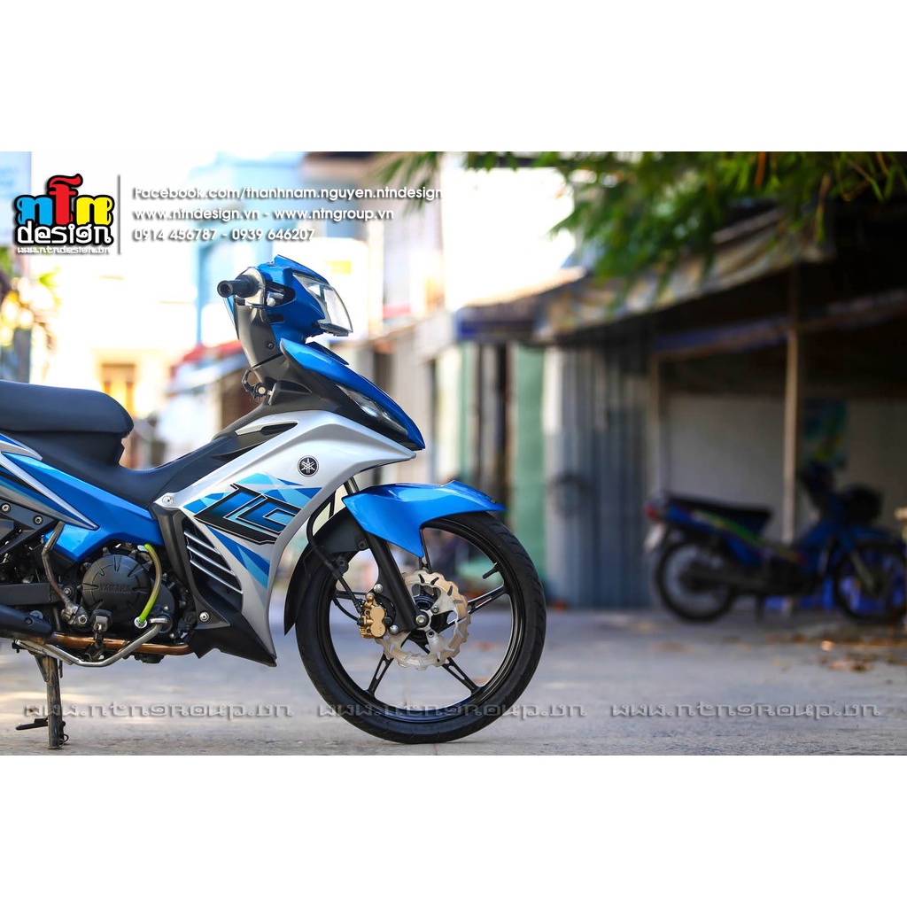 Tem Rời Dán Xe Exciter 135 Mẫu LC Bạc Xanh Cực Đẹp, Hàng 3 Lớp Chất ...