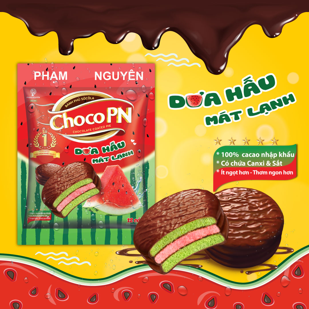 [DATE SIÊU MỚI] CHÍNH HÃNG Combo 3 Túi Bánh Choco PN Dưa Hấu 204g ...