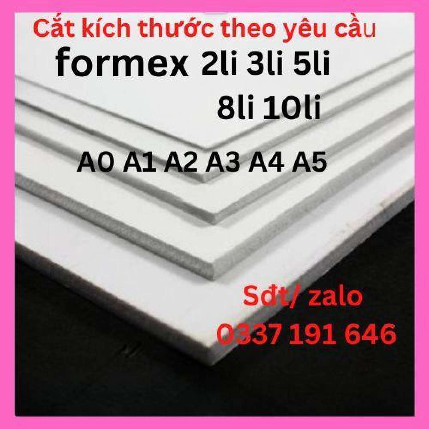 Bìa mô hình Formex A0, A1, A2, A3, A4, A5 (2mm, 3mm, 5mm, 8mm, 10mm ...