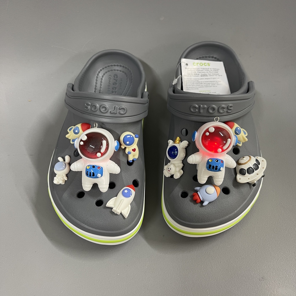 TẶNG 12 STICKER - Dép sục Cross Baya cho bé trai bé gái trẻ em màu Ghi ...
