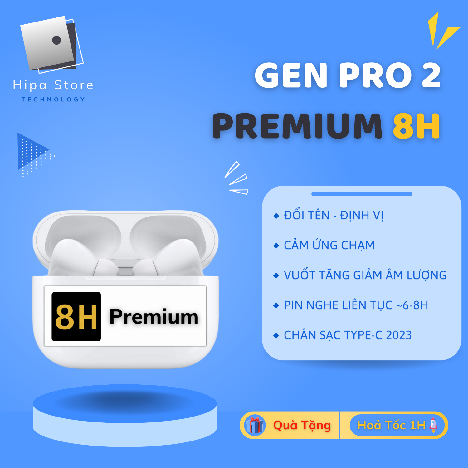 Tai Nghe Bluetooth Gen Pro 2 8H Phiên Bản Premium Đổi Tên - Định Vị ...