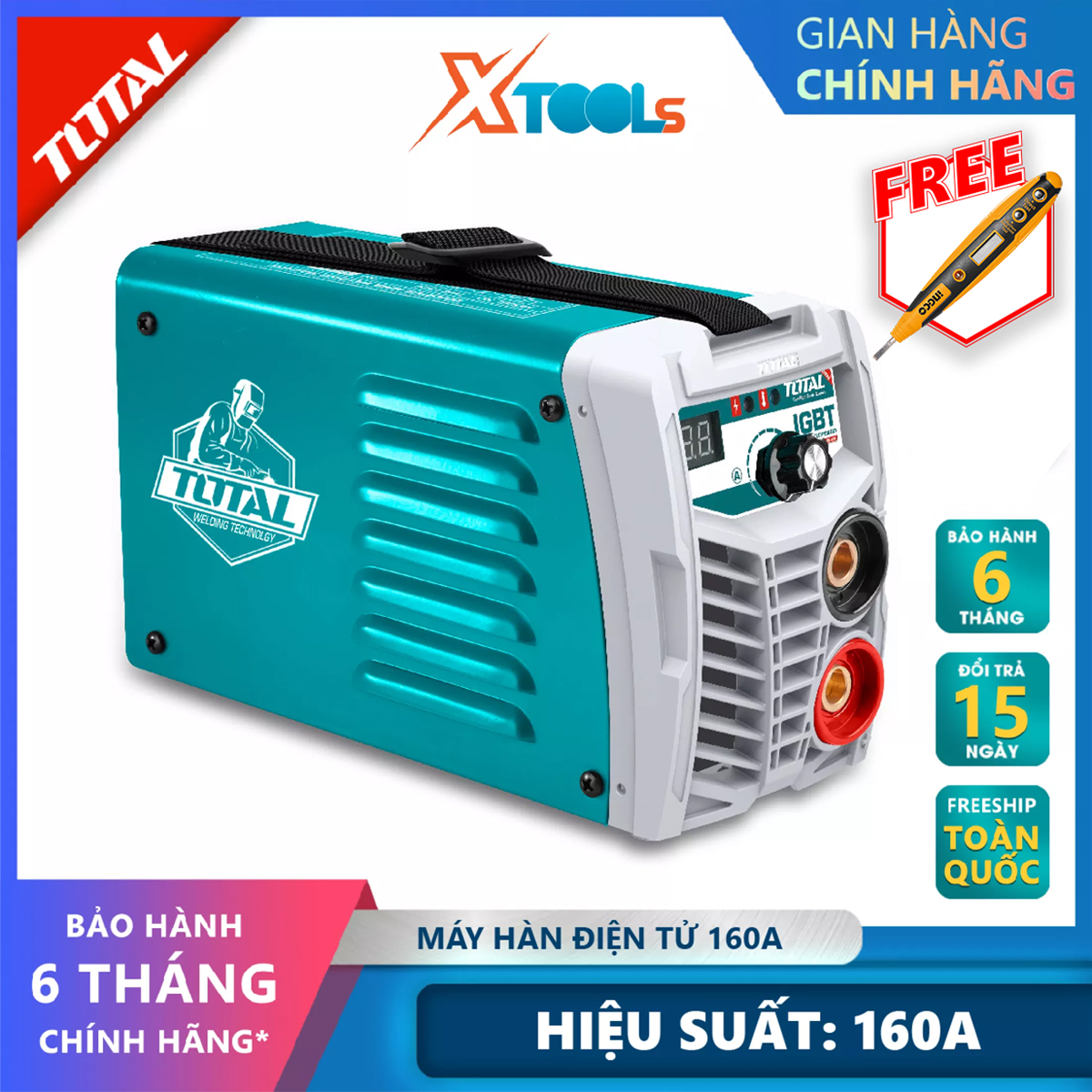 Máy hàn điện tử TOTAL TW21606 máy hàn que Inverter MMA 85V Điện áp ra ...