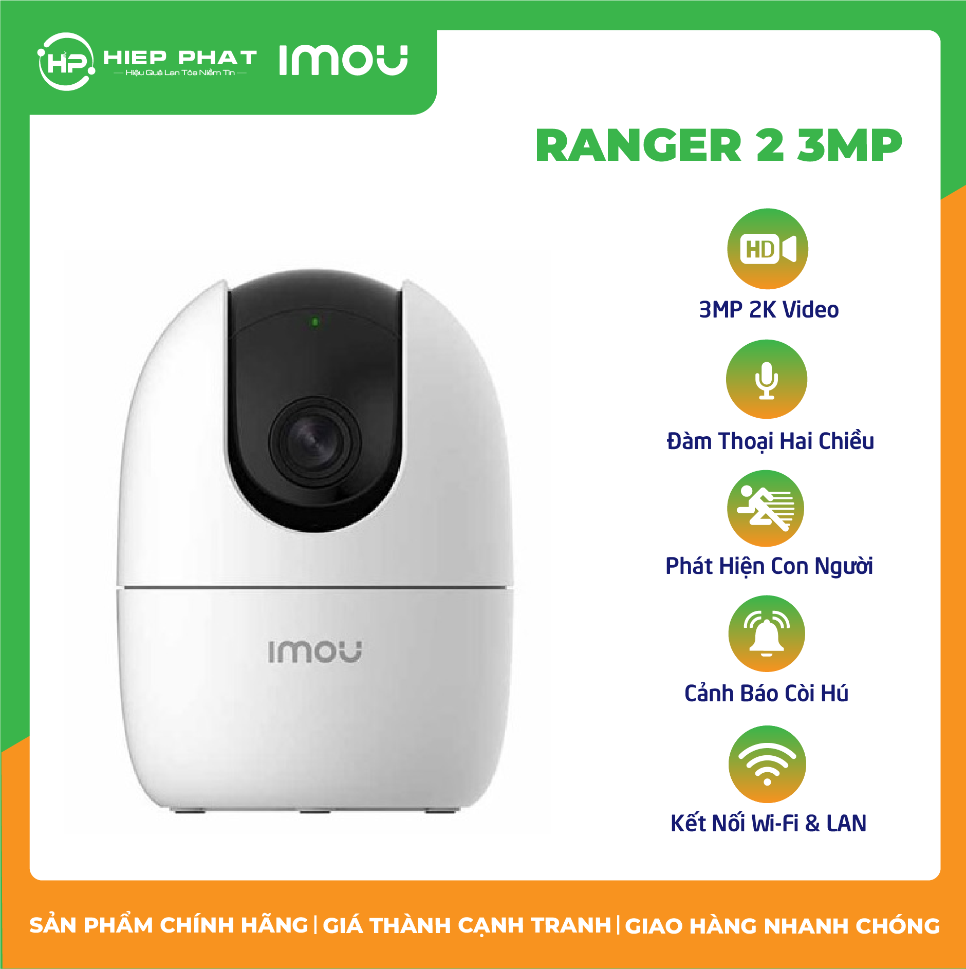 Camera IP Wifi IMOU RANGER 3MP - IPC-A32EP-L 3MP 2K - Đàm Thoại 2 Chiều ...