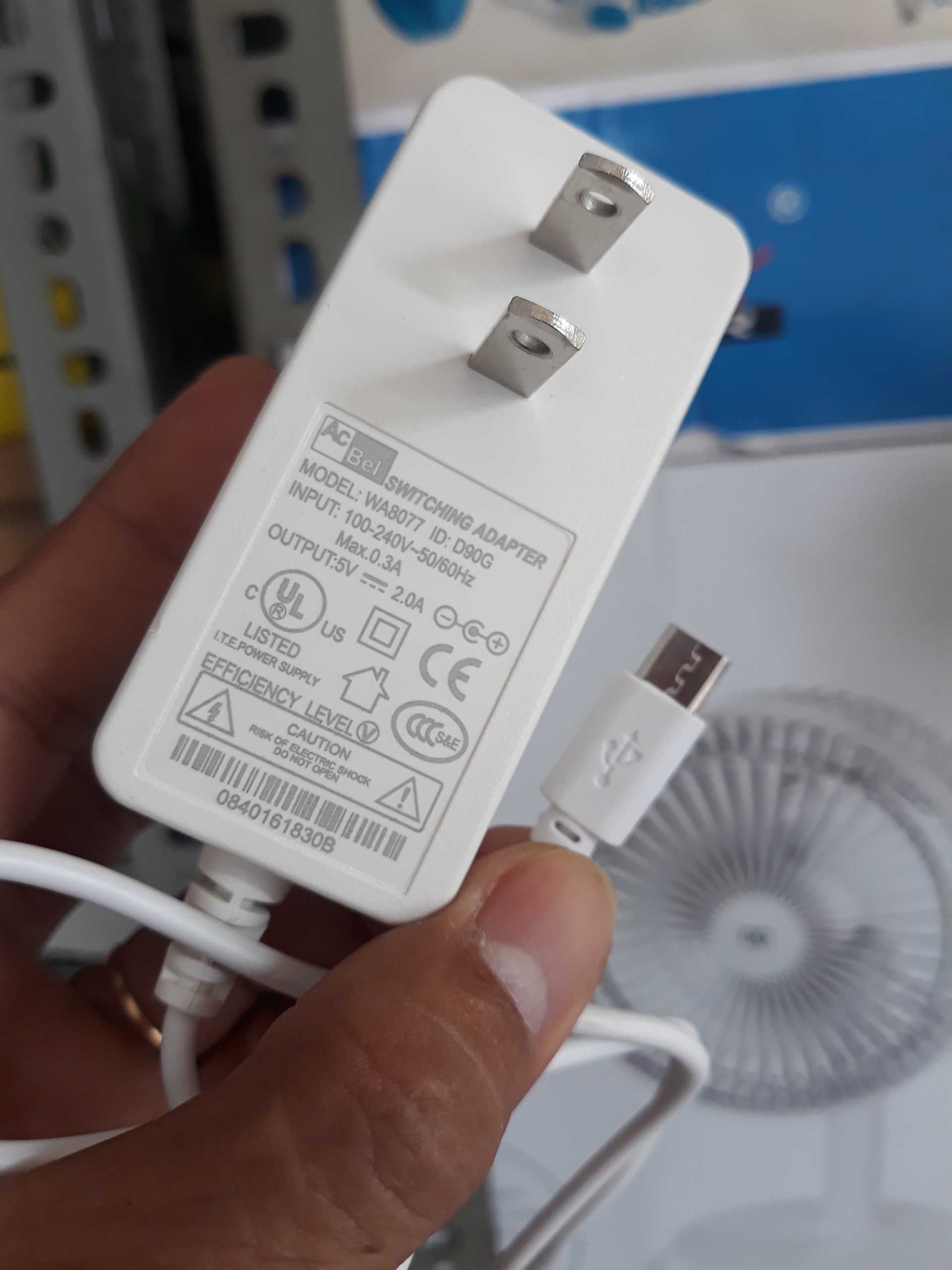 Adapter nguồn camera ACBEL 5V 2A dùng cho camera IP chui dẹp đầu Micro USB (8600) BH 12 tháng ...